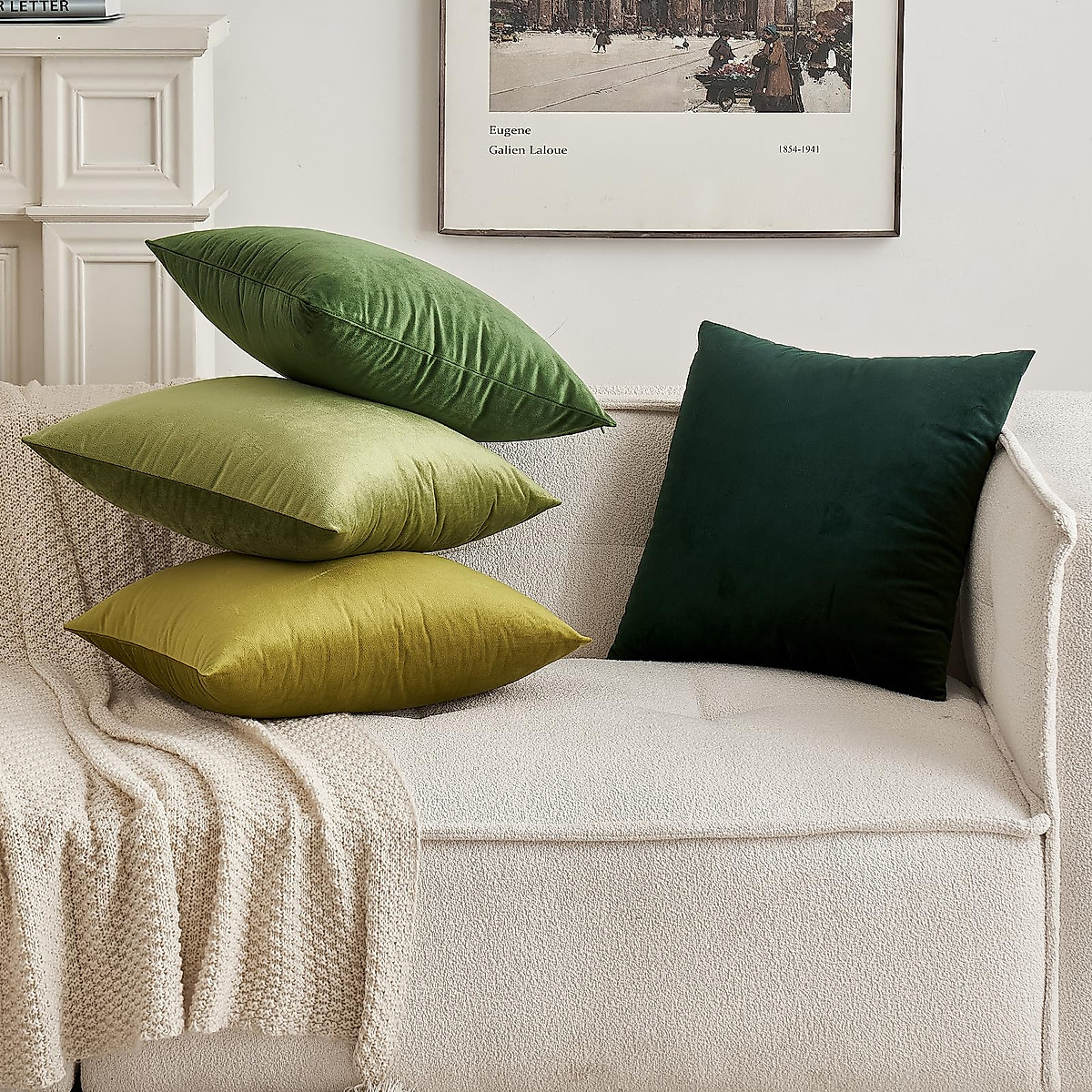 MIULEE Velvet Soft Soild Decorative Square Throw Pillow Cover Cushion Case for Spring Sofa Bedroom Car 12 x 20 Inch 30 x 50 Cm