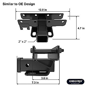 OEDRO 2" Rear Receiver Hitch, Class 3 Hitch & Cover Kit Towing Combo Compatible with 2007-2018 Jeep Wrangler JK 2 Door & 4 Door Unlimited, Upgraded Tow Trailer Hitch (Hitch Cover Included)