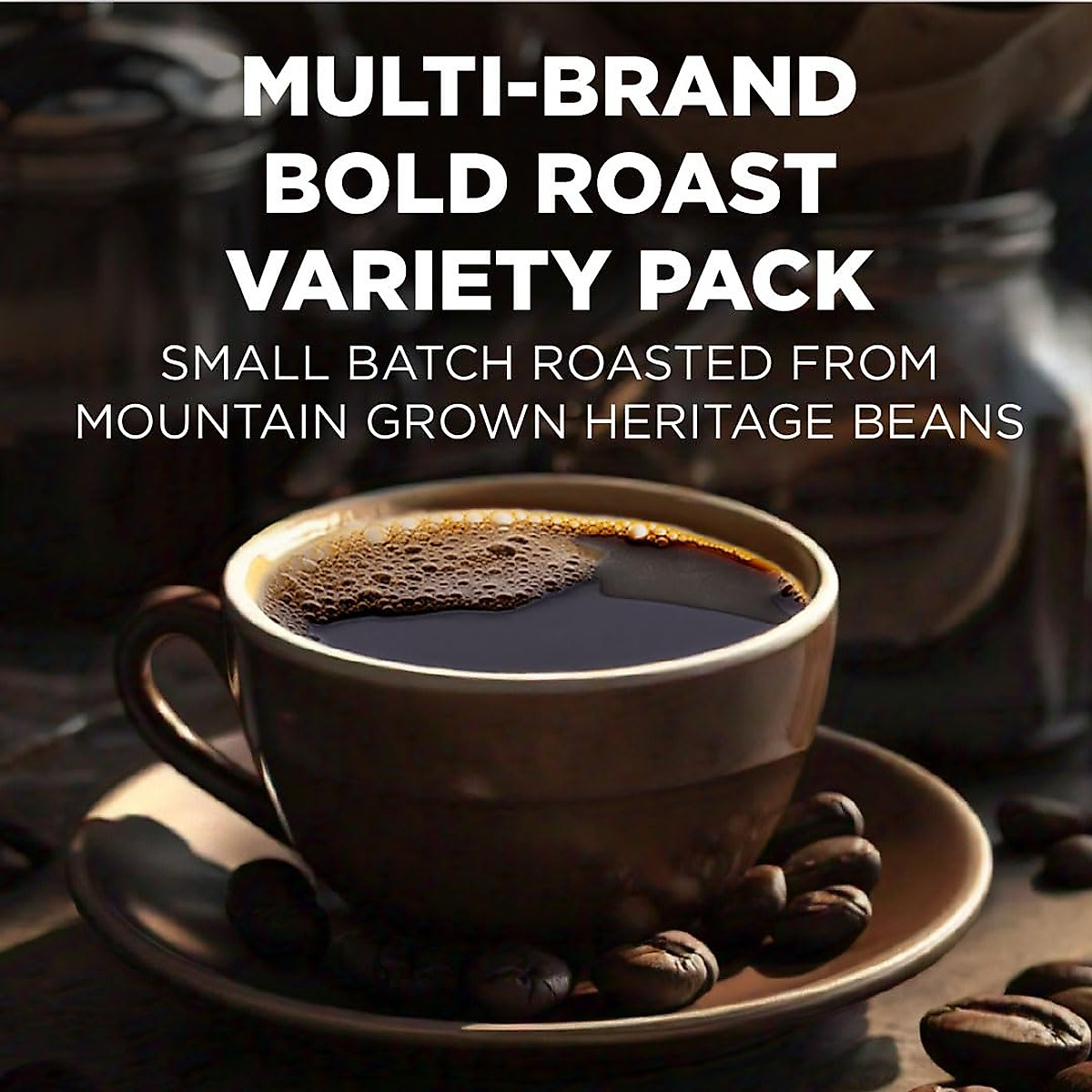 Dark Roast Coffee Variety Pack, 50ct. Solar Energy Produced Recyclable Single Serve Dark Roast Coffee Pods Variety Pack - 100% Arabica Coffee California Roasted, KCup Compatible