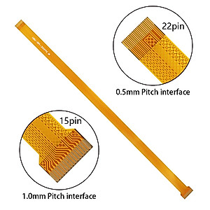 Aokin for Raspberry Pi Camera Cable, FPC Cable Ribbon Flex Extension Cable 15 Pin 22 Pin for Raspberry Pi Zero or Zero W, Octoprint Octopi Webcam, Monitor 3D Printer, etc, 30cm/11.81in, 1 Pcs