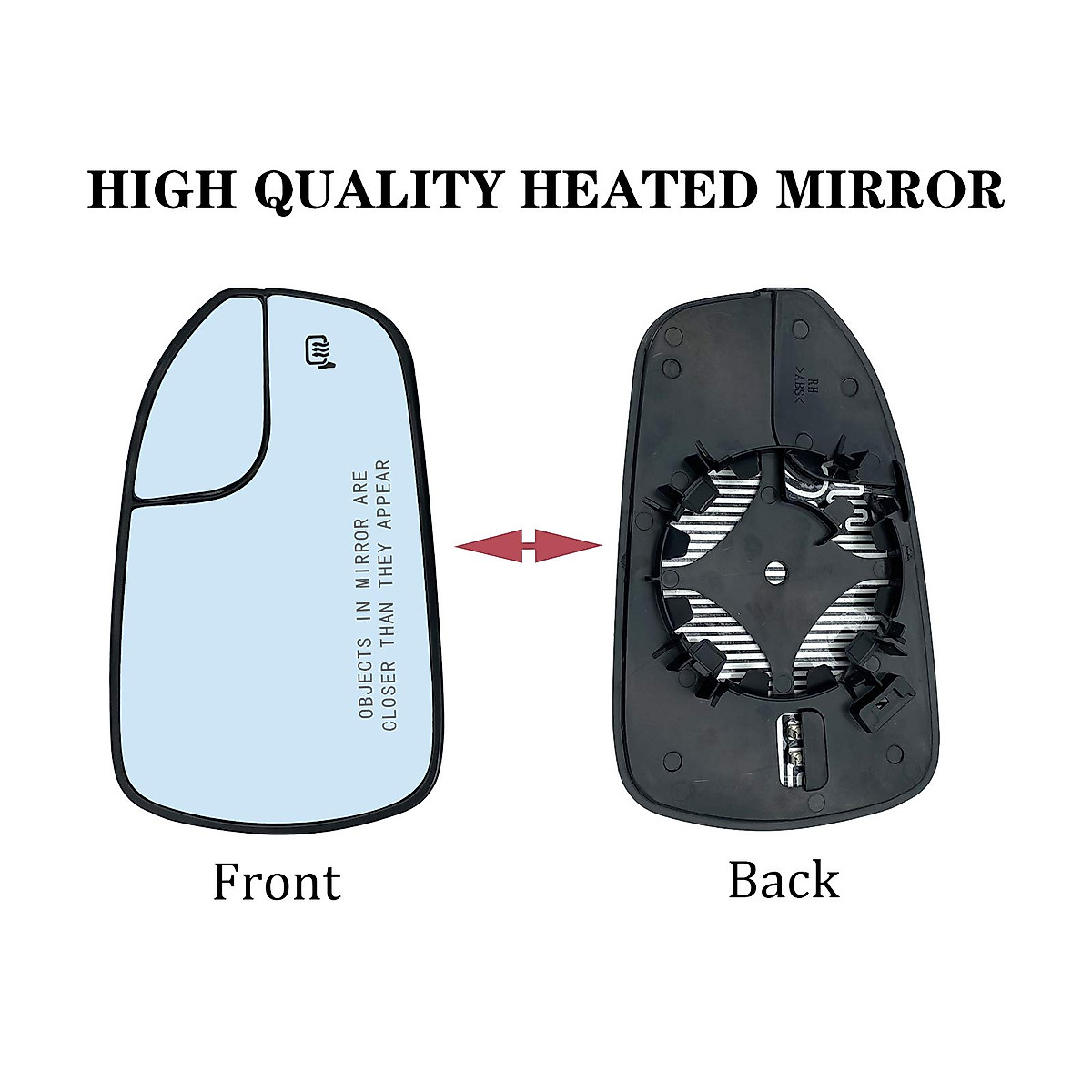 Passenger Right Side Mirror Replacement for 2013 2014 2015 2016 2017 2018 2019 2020 Ford Fusion Side Mirror Glass - Side View Heated Convex Mirror with Blind Spot Rear Holder