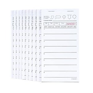 DGBDPACK Guest Check Pads EP-3616WP-1 (10 Pads), Total 500 Sheets White Waitress Notepad, Server Order Pads for Restaurant
