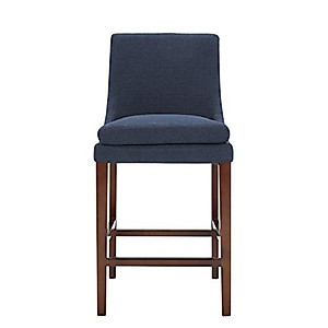 Amazon Brand – Stone & Beam Elise Upholstered Counter-Height Barstool, 38.6"H, Midnight Blue