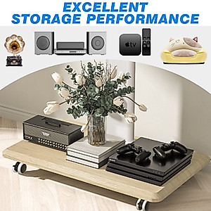 Rolling Floor TV Stand with Swivel Mount for 40-75 Inch Flat Screen/Curved TVs, 3-Shelf Heavy Duty Portable Mobile TV Cart with Wheels, Universal Tall TV Mount Trolley for Home and Office, White