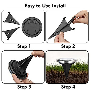 SOLARTRIP Solar Ground Lights, 2023 Newest Upgraded Outdoor Garden Waterproof Bright in-Ground Lights, Landscape Lights for Pathway,Yard,Deck,Lawn,Patio,Walkway （4 Pack - White Light）