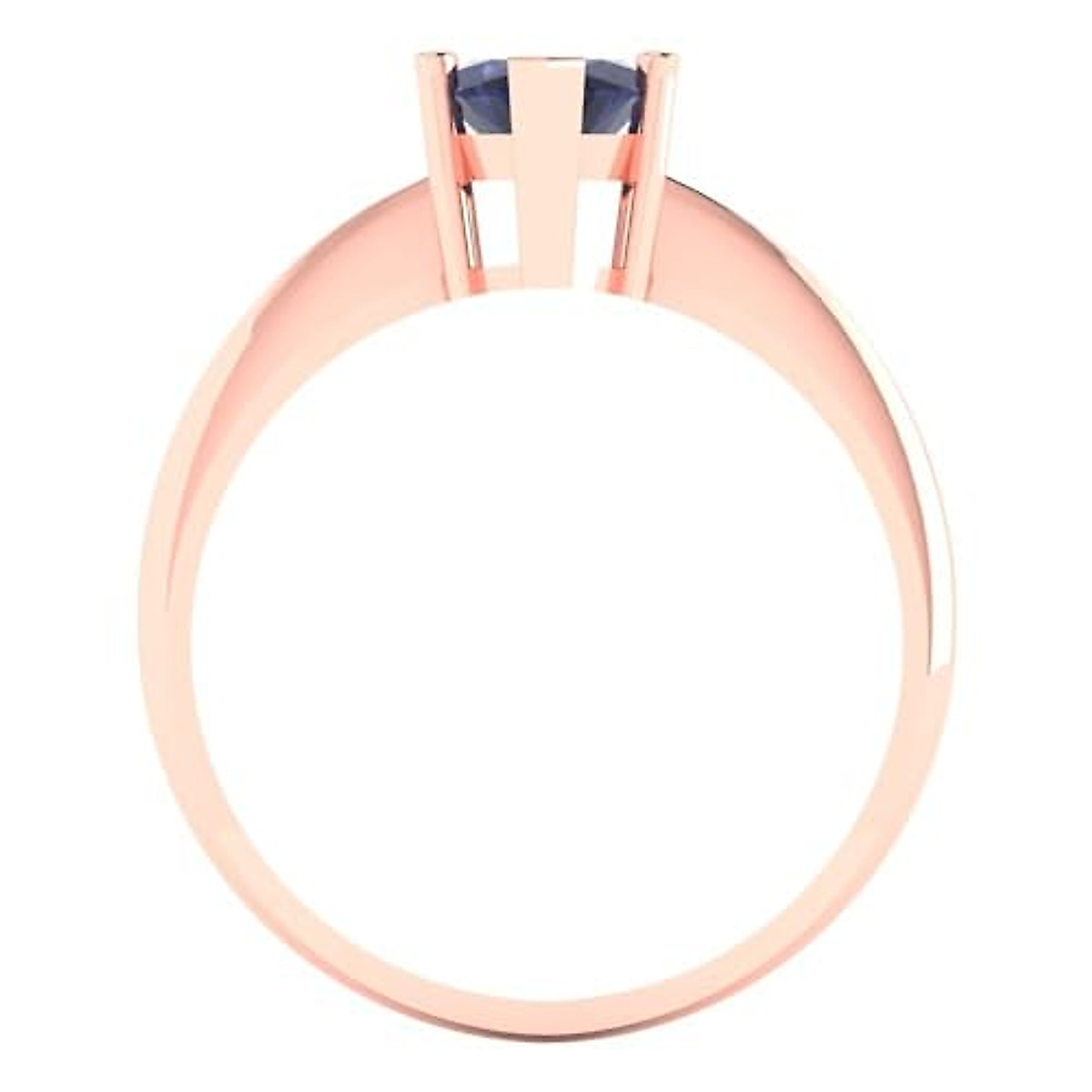 Clara Pucci 1.50 ct Marquise Cut Solitaire Simulated Blue Sapphire Engagement Bridal Promise Anniversary Ring 18K Rose Gold Size 3.75