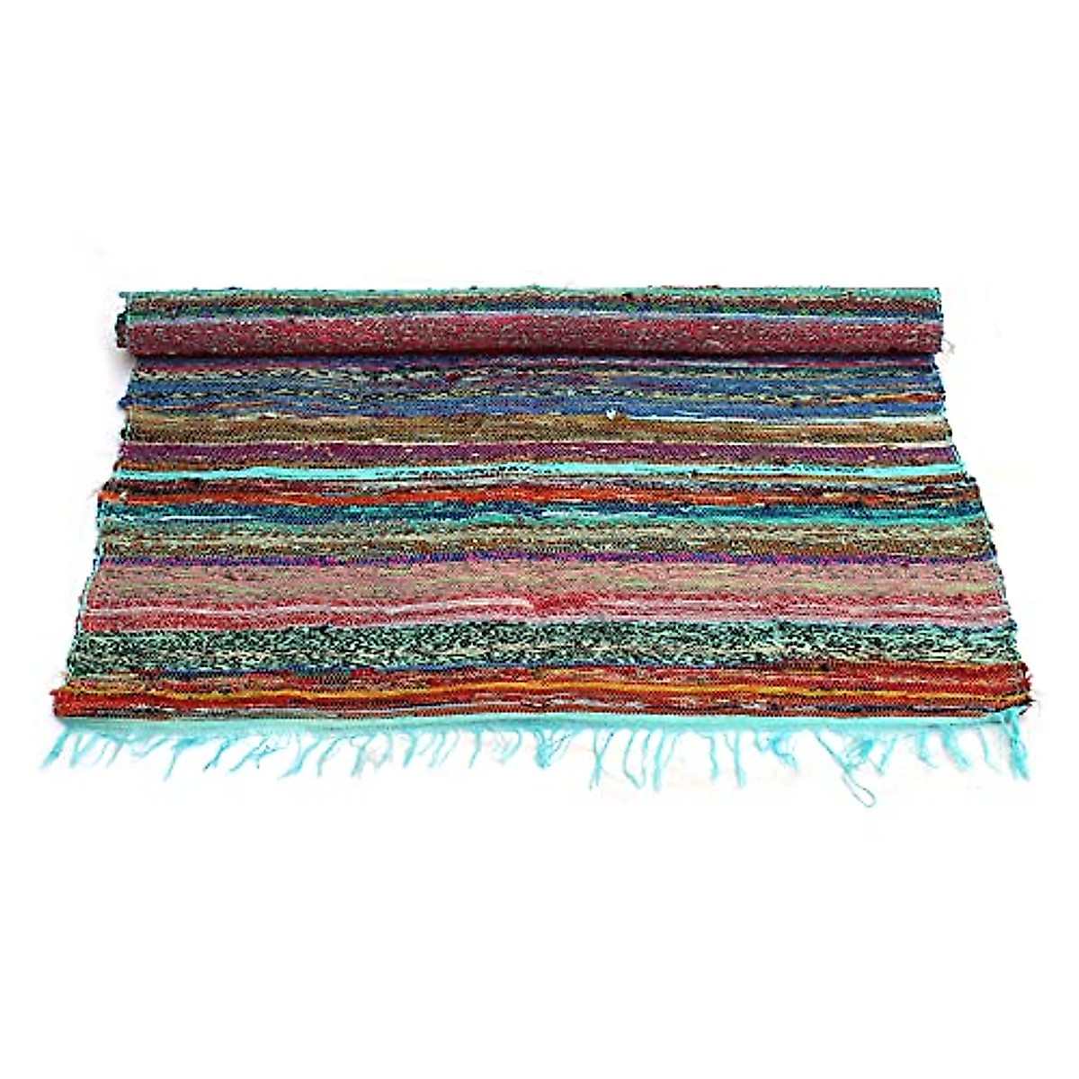 Handmade Braided Chindi Rug, Rag Rug, Area Rug, Carpet Rug, 3x5 Foot, 4x6 Foot, 5x7 Foot, Multi Color Rug (3x5 Ft (36x60 Inch))