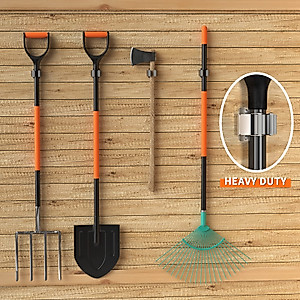 reliahom 6 Pack Broom Holder Wall Mount Stainless Steel Mop Hanger Organization Heavy Duty Garage Storage System Garden Laundry Kitchen Tool Organizer General Purpose Storage Rack(Silver)