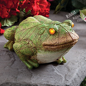 Bits and Pieces - Frog Motion Sensor and Detector Statue - Animal Gardening Gifts - Weather Resistant Garden Decoration Sculpture - 4½" x 8½"