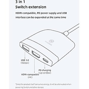 GPPZM Multi-Function Portable Docking Station USB C to 4K HDMI-Compatible USB 3.0 PD for MacBook Pro (Color : Red Blue)