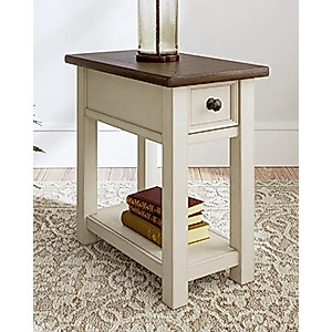 Signature Design by Ashley Bolanburg Chair Side End Table, 14"W x 24"D x 24"H, Whitewash