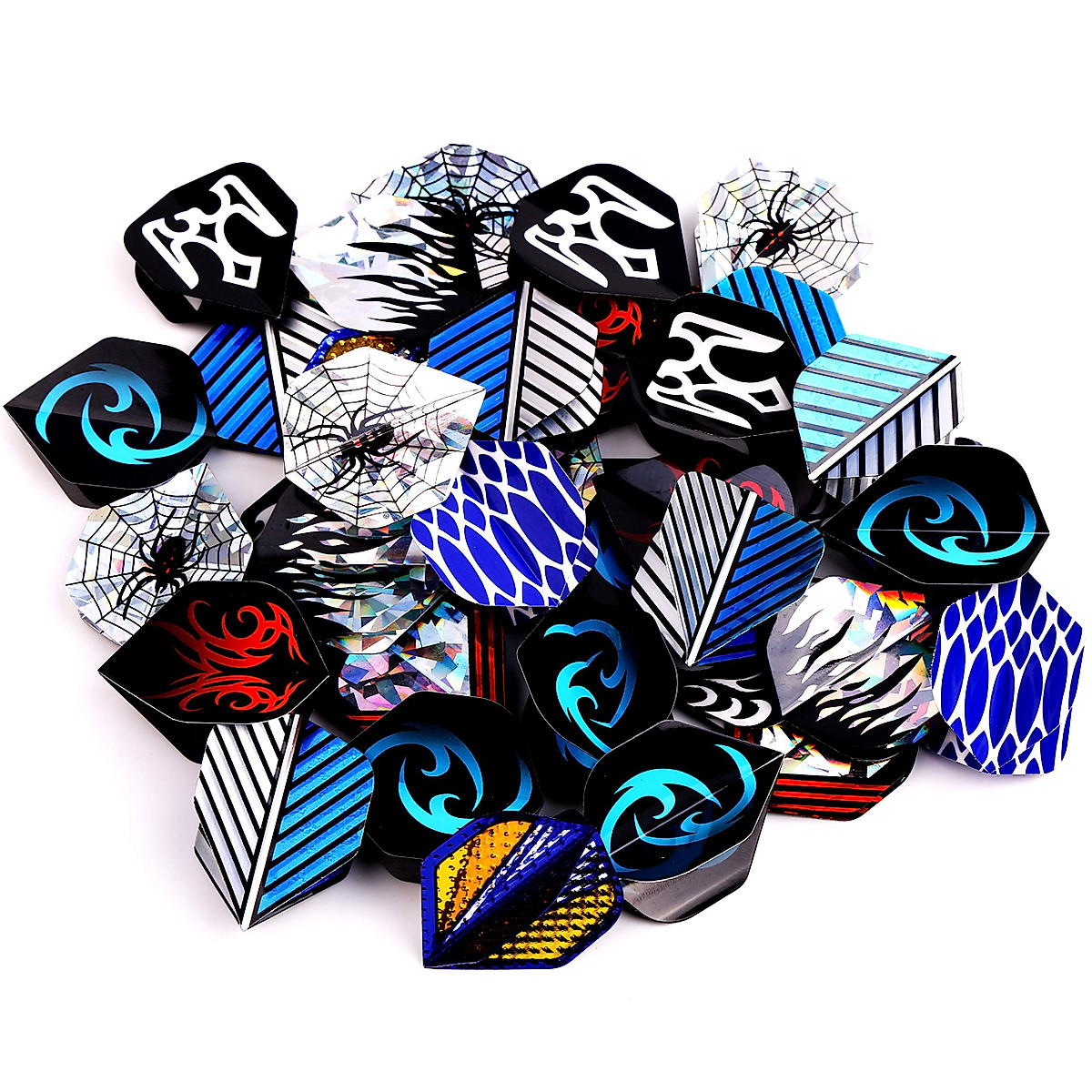 MaxMau Dart Flights,144 pcs Standard Shape Professional Flight Feather Replacement Tails Wing for Steel Tip and Soft Tip Darts