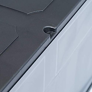 Festnight Garden Storage Box Deck Boxes 84.5 gal Gray Black