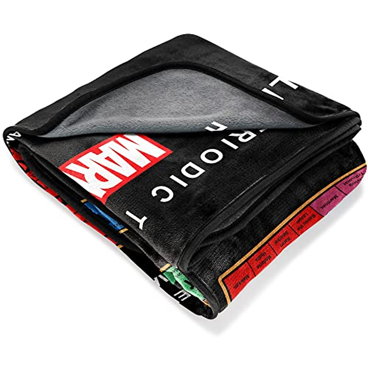 Marvel Periodic Table Blanket - Measures 62 x 90 inches - Fade Resistant Super Soft Fleece Bedding (Official Marvel Product)