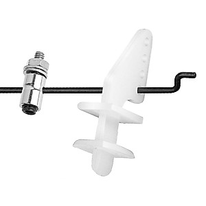 HobbyPark 20pcs Nylon Control Horns 20x11mm + 1.2x21mm Clevis + Pushrod Connector Linkage Stopper 1.3mm + 1.2 x 180mm Steel Z Style Pushrods Parts for RC Airplane Plane