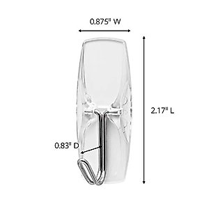 Command, Medium, Clear, Wire Toggle, 2-Hooks (17065CLR-ES), 2 Count