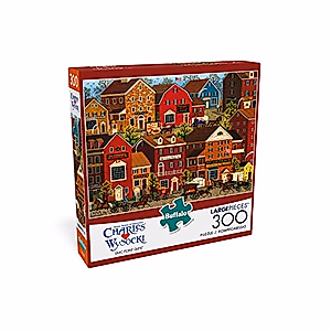 Buffalo Games - Charles Wysocki - Lilac Point Glen - 300 Large Piece Jigsaw Puzzle, Red