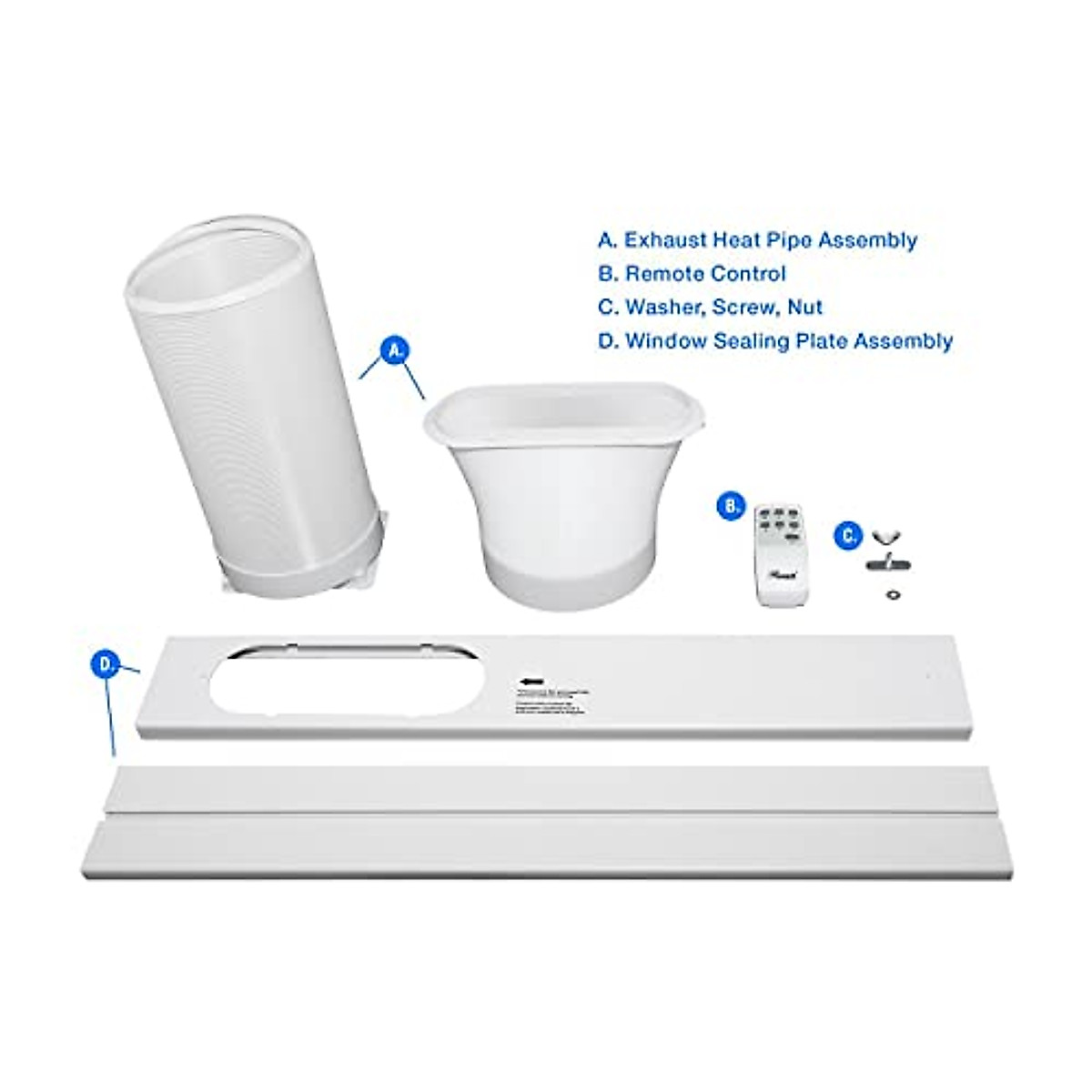 Rosewill Portable Air Conditioner 7000 BTU, AC Fan & Dehumidifier 3-in-1 Cool/Fan/Dehumidify w/Remote Control, Quiet Energy Efficient Self Evaporation AC Unit for Single Room Use, RHPA-18001,White