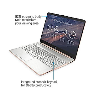 HP 15.6 inch HD Micro-Edge Business Laptop, AMD Ryzen 5 3500U, Windows 10 Pro, 12GB RAM, 256GB SSD, Wi-Fi, Bluetooth, Webcam, HDMI, SD Reader, | 32GB Tela USB Card, Rose Gold