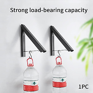 Etiger Wall Stand, Triangle Organizer Bracket, Expandable and Collapsible Hanging Rack, Perfect for Clothes and Towels Ideal for Bathrooms, Dorm Rooms, & Condos(Black)