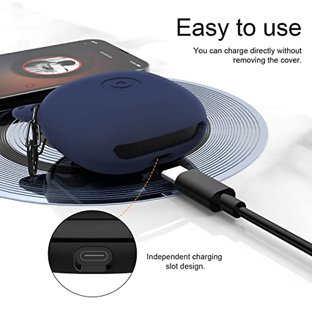 leChivée for Beats Fit Pro Case Cover 2021, Soft Silicone Beats Fit Pro Earbuds Cover Anti-Lost Protector Case with Carabiner Compatible with Beats Fit Pro Earbuds (Blue)