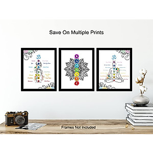 Boho Zen Decorations - Mandala Wall Art - Chakra Wall Decor - Mandala Wall Decor - Buddhism Gifts for Women - Spa Namaste Wall Decor - Spiritual Yoga Decor - New Age Buddha Wall Art - Meditation Gifts