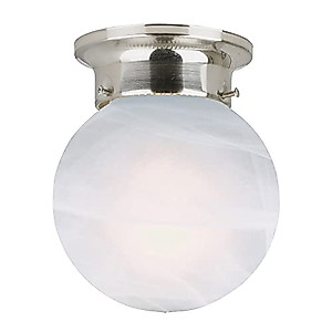 Design House 511592 Millbridge 1-Light Ceiling Mount, 6.75-Inch by 6-Inch, Satin Nickel, No Pull Chain