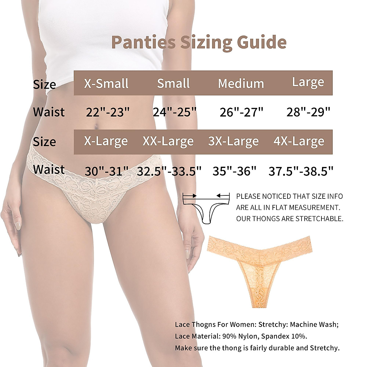 Pmrxi Pack 10 Seamless Lace Thongs for Women Plus Size XS to 5XL Breathable Panties Low Rise Stretch Cotton No Show Underwear Size Medium