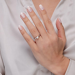 Angara Natural 0.5 Ct Opal Classic Ring for Women in Sterling Silver (Grade-AAA | Size-6mm) | October Birthstone, Birthday, Engagement, Anniversary Jewelry Gift For Women