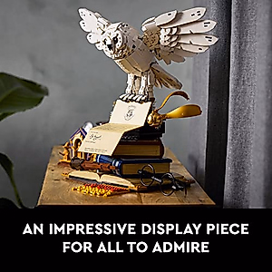 LEGO Harry Potter Hogwarts Icons - Collectors' Edition 76391 20th Anniversary Collectable Hedwig Owl Model, with 3 Exclusive Golden Minifigures: Dumbledore, McGonagall and Hagrid; Great Gift Idea