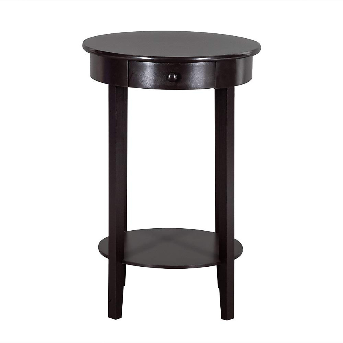 RLZCFF 47x47x71CM Simple Round with Drawer Side Coffee Table Side Table End Table Brown for Livng Room