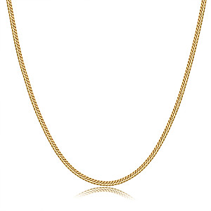 GLIVEOR Gold Chain for Men Women, 18K Gold Over Cuban Link Chain for Men 22 Inch Gold Chain for Men 3.5mm Diamond Cut Gold Chain Necklace for Men Gold Chains