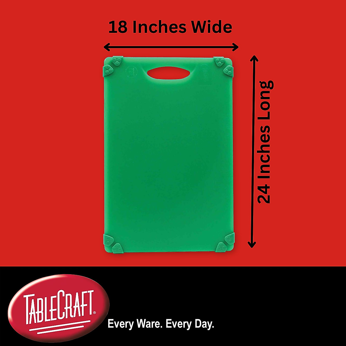 TableCraft Products CBG1824AGN Cutting Board,18" x 24" x 1/2", Color Coded Green
