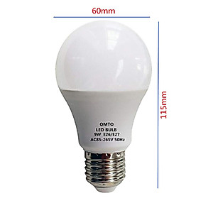 OMTO E26/E27 A19 LED Frosted Light Bulb 9W (60W Equivalent) Warm White (3000K) 85-265V (Warm White, 5pcs)