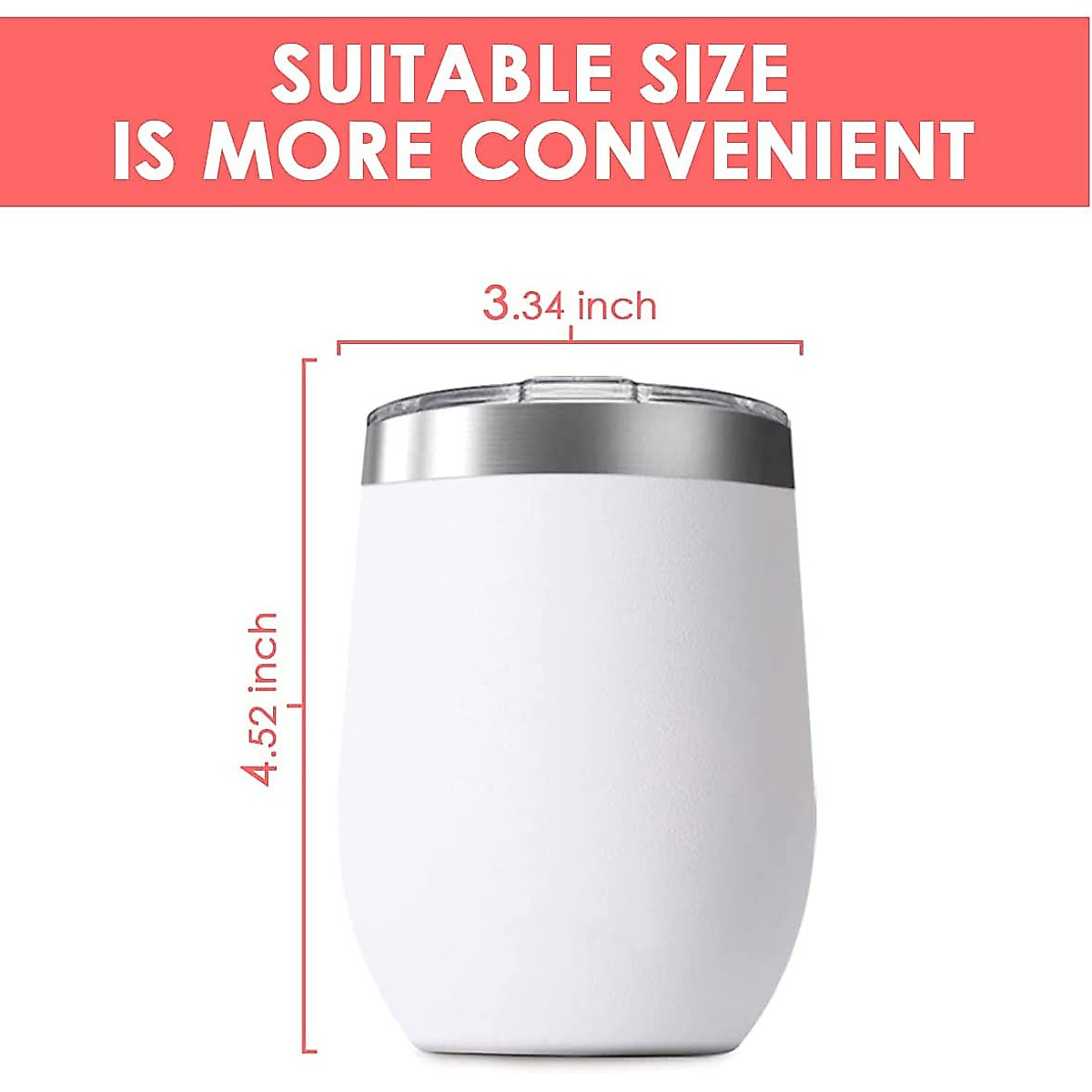 Deitybless 12oz Wine Tumbler with Lid Stainless Steel Wine Tumbler Cups Double Wall Vacuum Insulated Travel Mugs Stemless Cup(Set of 6, Assorted Colors)