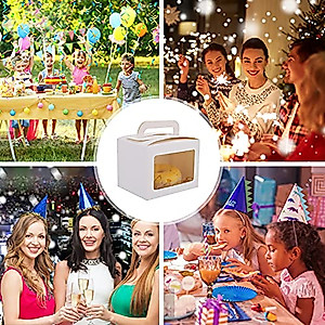 iplusmile Boxes Window White Carrier Wedding Food Mini Age Clear Cookie Treat Aging Macaron for Party S Egg Pastry Christmas Paper Tart Holder Cake Take Kraft Dessert Cuake Muffin Out