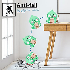 2 Pack for AirPods 2&1 Gen Case Cover, 3D Cute Funny Cartoon Boba Tea Cows & Boba Tea Dinosaurs Shape Apple Airpod Case Soft Silicone Skin with Keychain for Girls Boys Kids Teens (Cow+Dino)