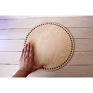 Wooden basket base 12 inch round bottom for crochet wicker craft supplies 30 cm