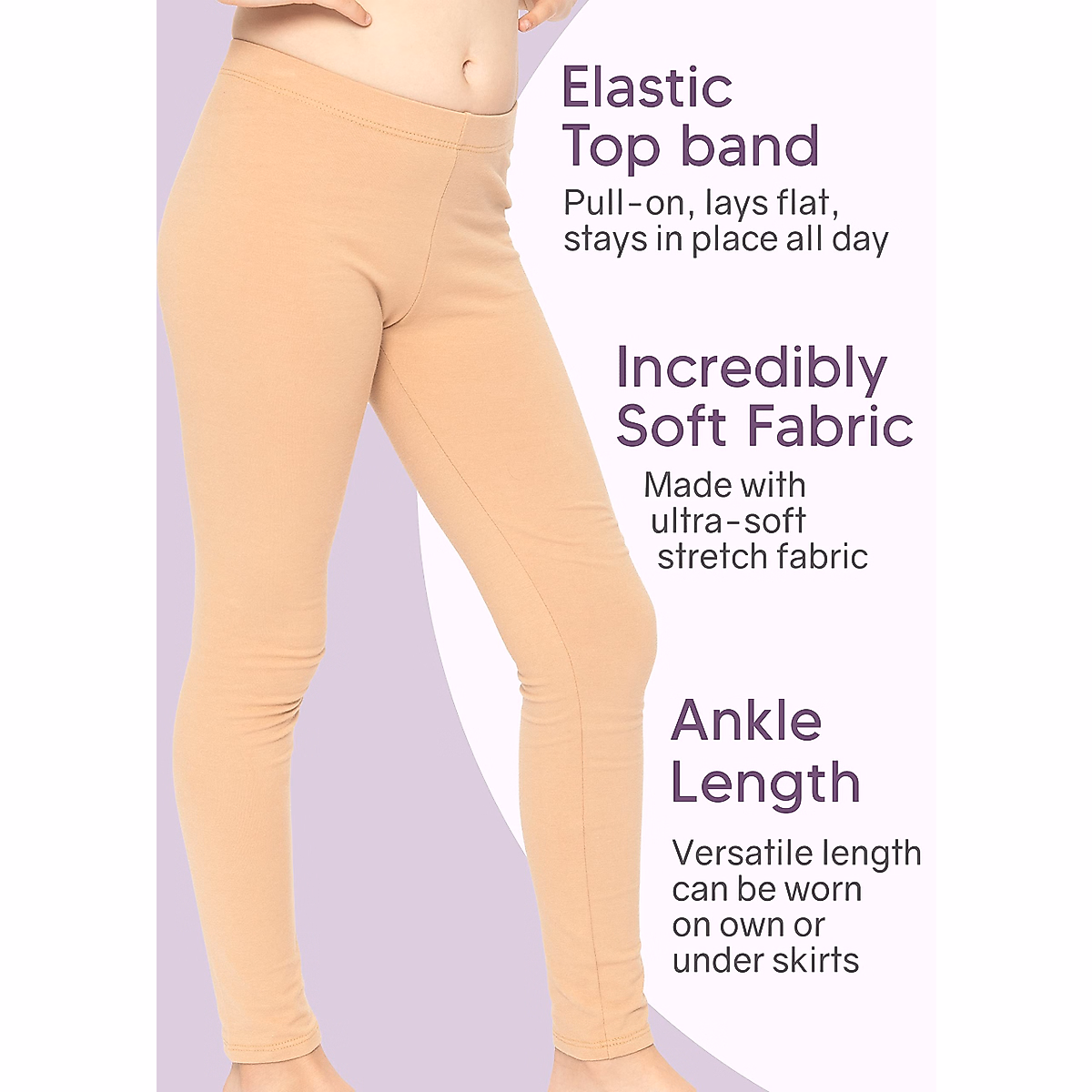 STRETCH IS COMFORT Girl's Cotton Leggings Hunter Green X-Large