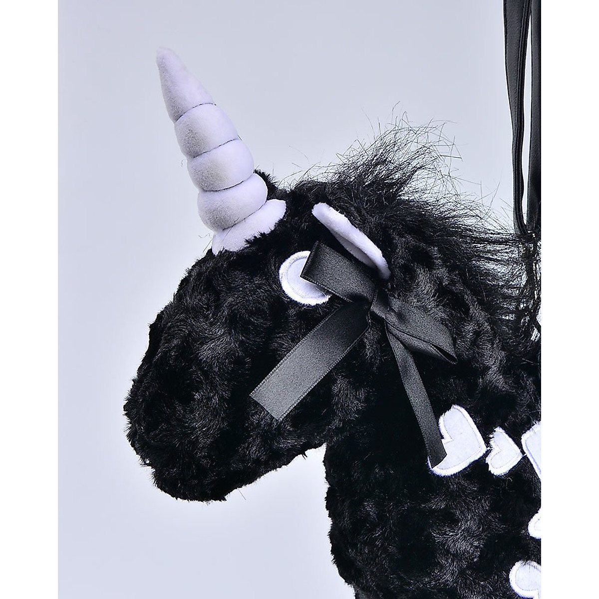 Nite closet Unicorn Purse for Women Gothic Bag Crossbody Shoulder Cute Fluffy Animal Halloween (Black)