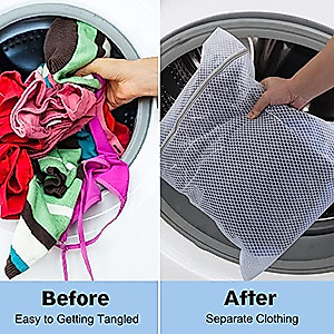 Vivifying Mesh Laundry Bags, 2 Pack 23.6" x 19.7" Large Honeycomb Mesh Wash Bags for Washing Machine, Delicates Clothes, Sweater, Coats, Stuffed Toys, Blanket (White)