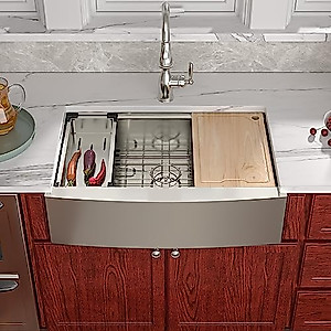 33 Farmhouse Kitchen Sink - Shinmou 33x22x9 Inch Apron Front Kitchen Sinks Stainless Steel Farm Sinks Single Bowl Workstation Kitchen Sink Basin