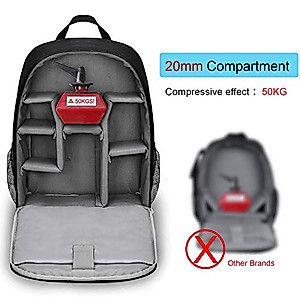 CADeN Camera Backpack Bag for DSLR/SLR Mirrorless Camera Waterproof with 14 inch Laptop Compartment, USB Charging Port, Tripod Holder, Rain Cover, Camera Case Compatible for Sony Canon Nikon Black