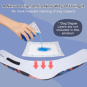 MICOOYO Male Dog Diaper Lightweight Dog Wraps Male Washable Dog Diapers Dog Belly Bands for Male Dogs, Male Dog Wraps Medium (Dinosaur,M)