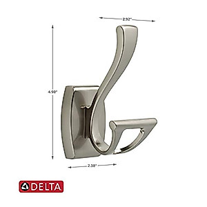DELTA Dansant Towel Hook, Robe Hook Satin Nickel Towel Holder for Bathroom, Bathroom Accessories, 135241 2.4 x 2.9 x 4.8 Inches