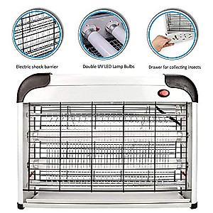 LINKPAL Electric Bug Zapper/Pest Repeller Control Indoor 2800 Volt UV Lamp Flying Fly Insect Killer Mosquitoes Flies Killer Repellent Traps Eliminator Catcher Lure Zap Kills Mosquito (20W Bug Killer)