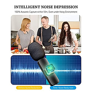 Jisile Wireless Microphone for iPhone iPad, Professional Wireless Lavalier Microphone for Video Recording, Clip On Lapel Mic for Podcast/YouTube/Interview/Vlog/Presentation/Facebook Live