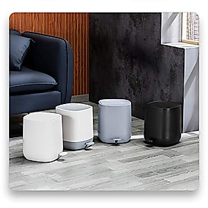Didiesse Dustbins Plastic Foot-Operated Trash Can Wastebasket,Silent Closing Lid，Garbage Container Bin for Bathroom,Bedroom，Removable Liner Bucket Waste Storage Bins (Color : White)