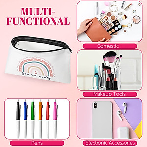 Yahenda 16 Pieces Cosmetic Makeup Bag Inspirational Zipper Pouch You Are Amazing Loved Beautiful Kind Pouch Inspirational Gifts for Women Nurse Teacher(Rainbow)