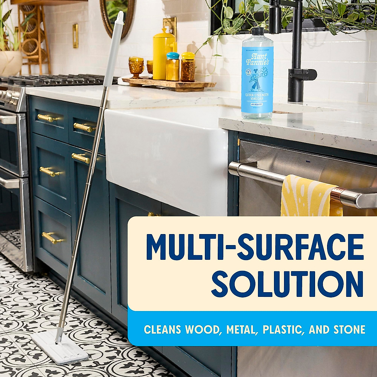 Aunt Fannie's All Purpose 6% Distilled White Cleaning Vinegar, 33 Ounce, Multipurpose Household Cleaner